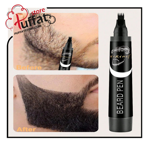Beard Filler Pen Kit Black 2-piece Set - 1 Beard Pen + 1 Beard Brush ...